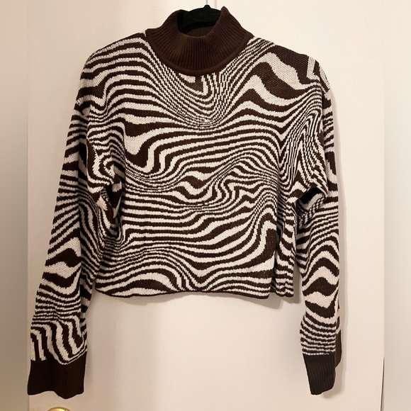 Zara | Sweaters | Funky Striped Boxy Sweater | Poshmark